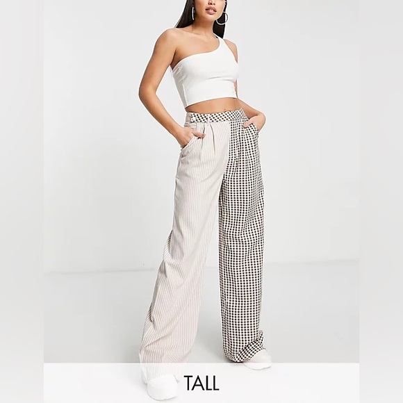 Missguided | Pants & Jumpsuits | Asos Missguided Tall Contrast Gingham ...